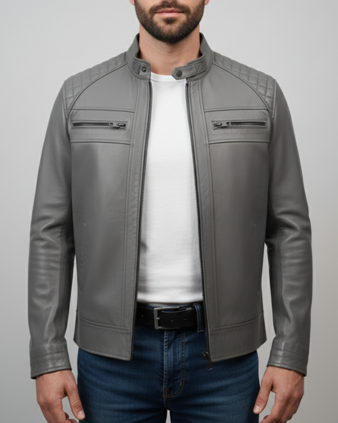 Matrix - (Grey) Sheep Leather Jacket - Olorky